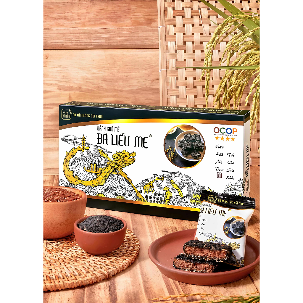 Dried Sesame Brown Rice Cake 250g - Da Nang Specialty Crispy, Foamy ...