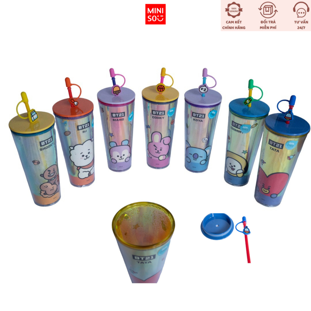 Genuine Miniso BT21 Collection premium 2-layer plastic cup with free ...