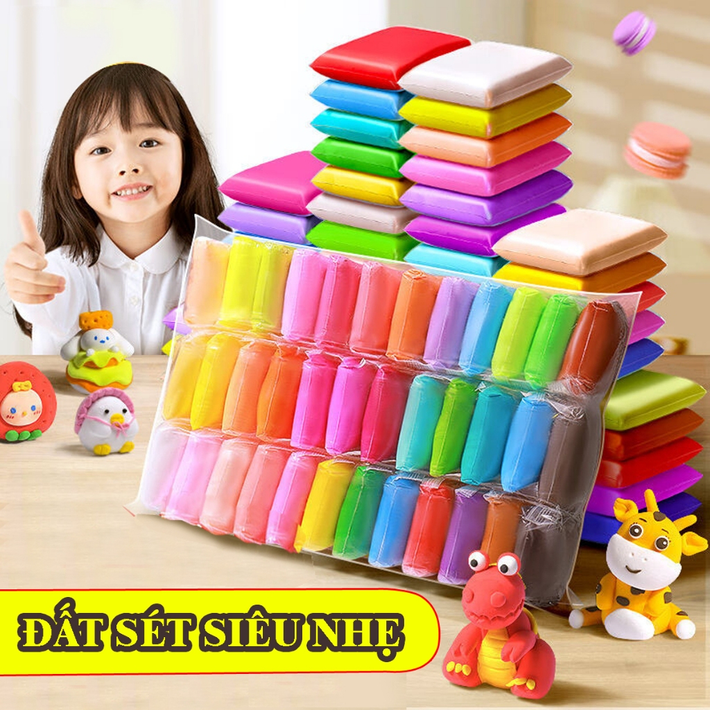 Foam modeling clay 12 / 24 / 36 colors self-drying and waterproof ...