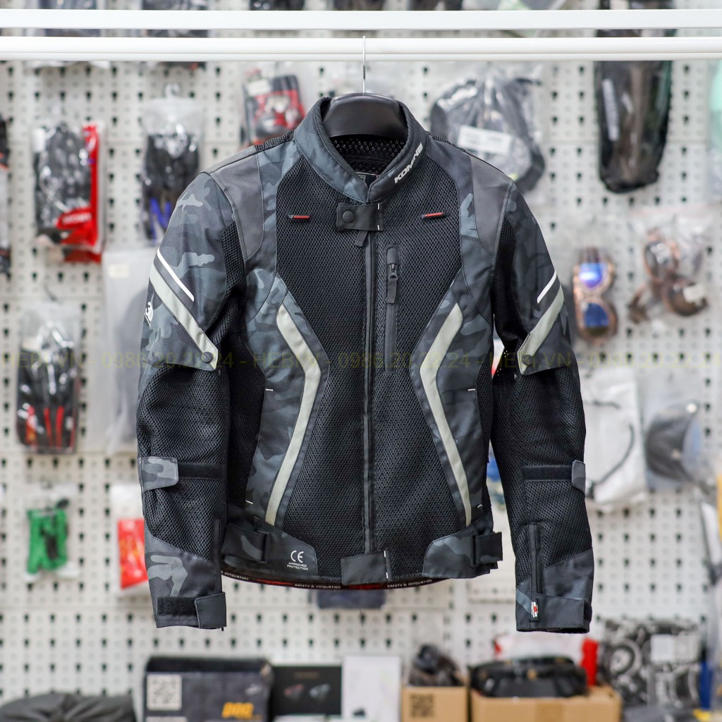 Komine JK-144 Reflective Armor with Full Genuine Back, Chest, Shoulders ...