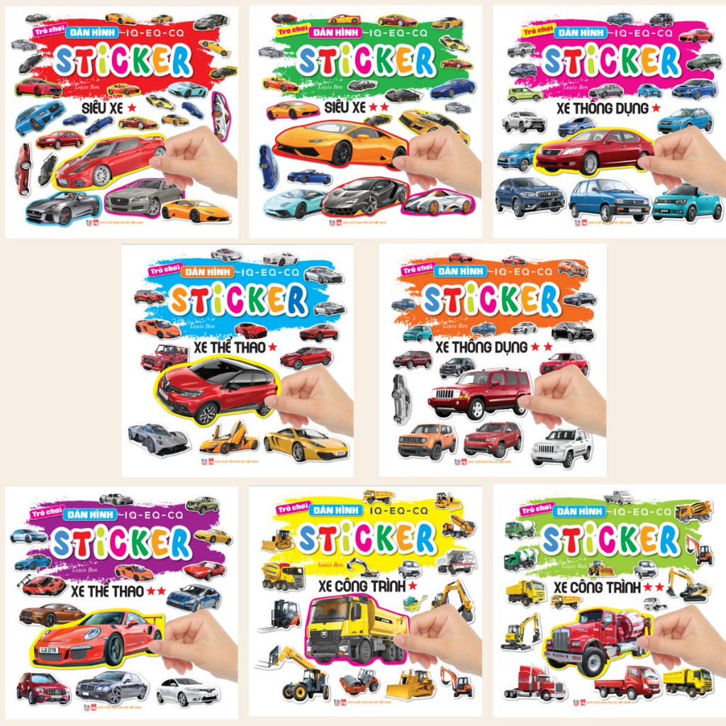 Complete Combo Book of 8 Sticker Books - Vehicles - Training IQ EQ CQ ...