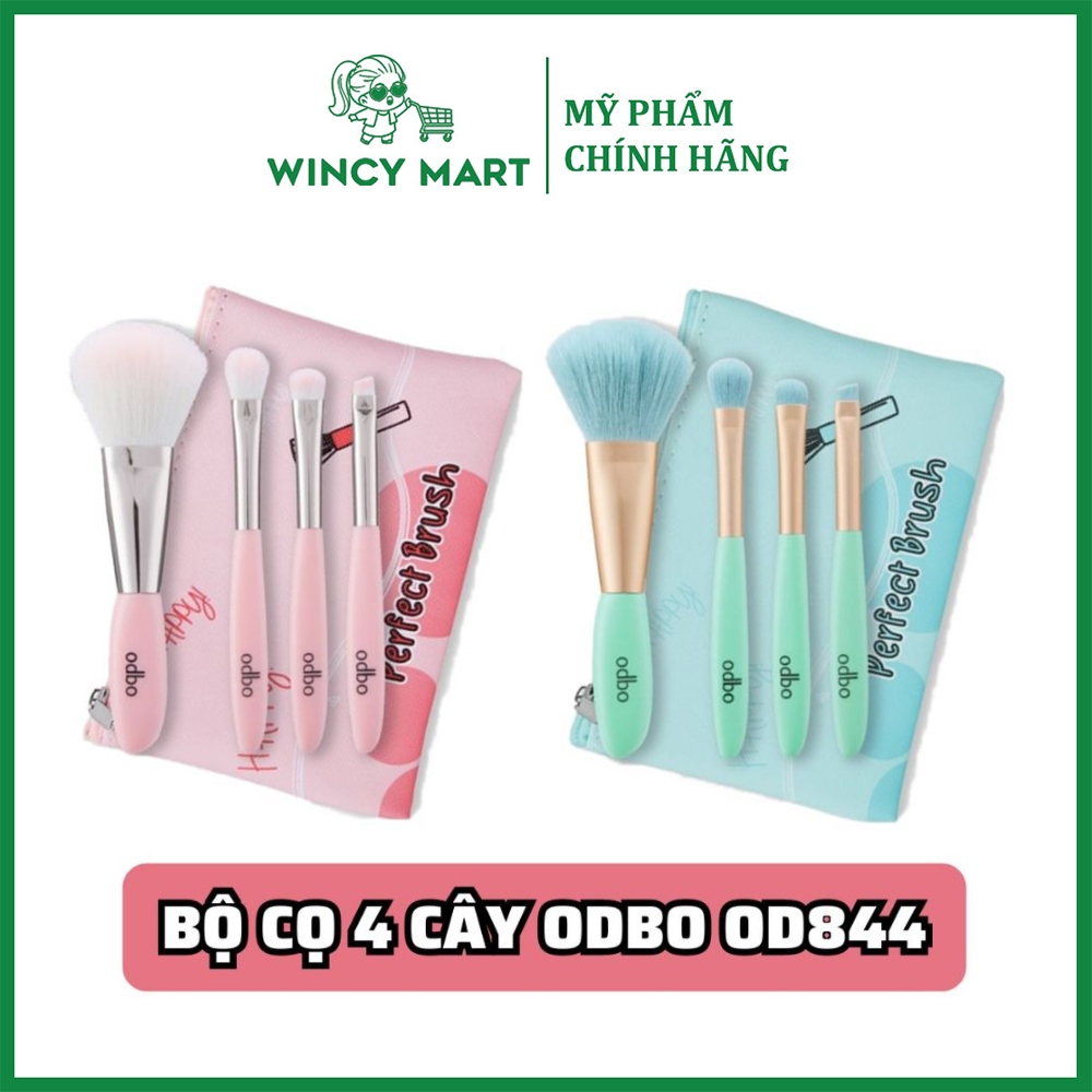 [Domestic Thailand] Odbo OD844 Perfect Brush Set of 4 for Blush, Eyeshadow, Lips and Eyelid Soft ...