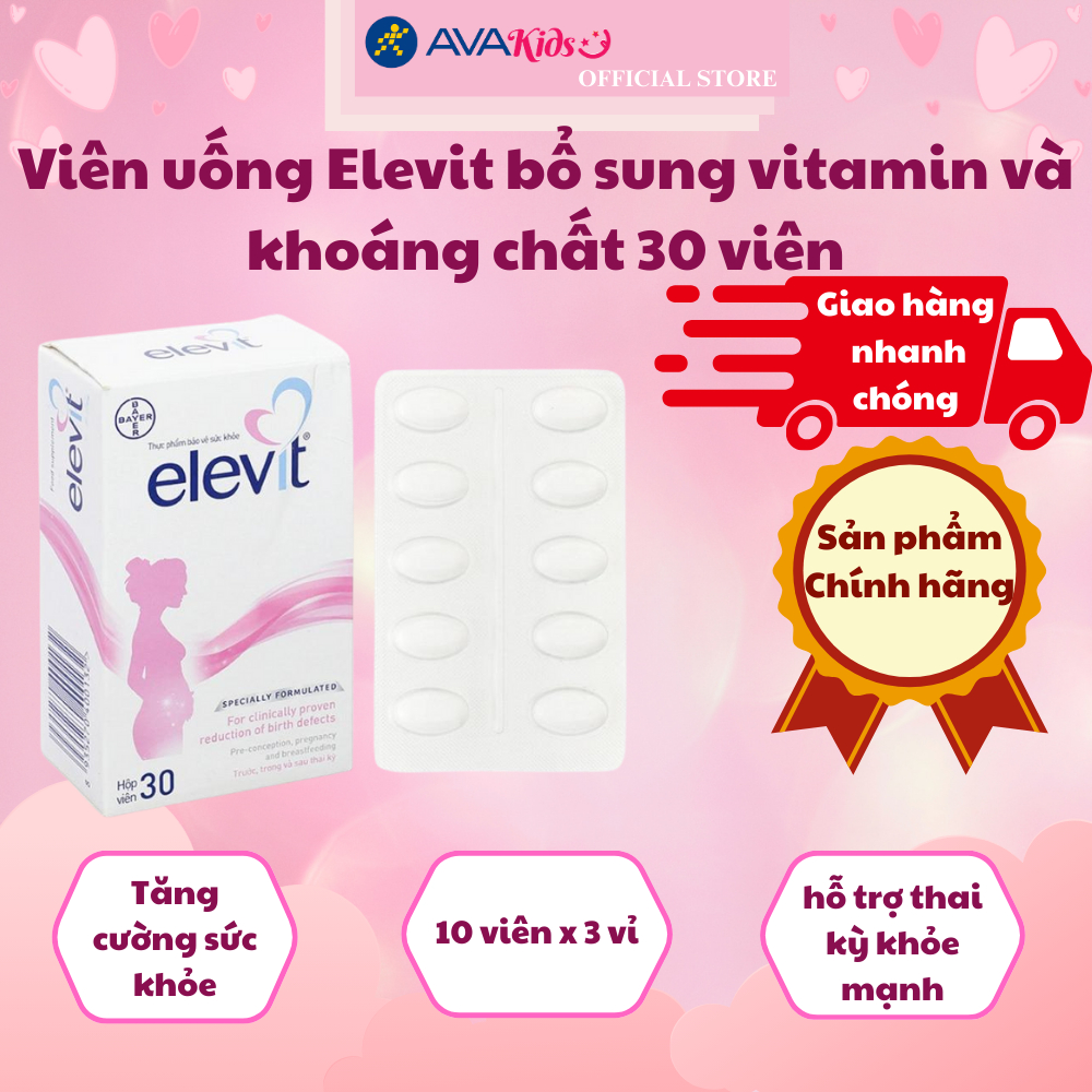 Elevit Oral Tablets Supplement Vitamins And Minerals 30 Tablets ...