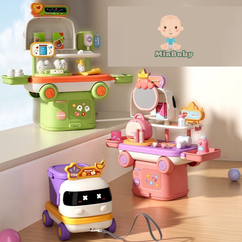 2-in-1 transforming car set, ambulance, dressing table, kitchen ...