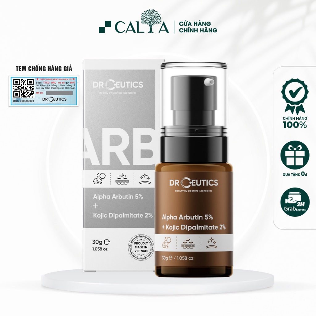 Drceutics Alpha Arbutin 5% Serum + Kojic Dipalmitate 2% Brightens Skin, Fade Dark Spots ...