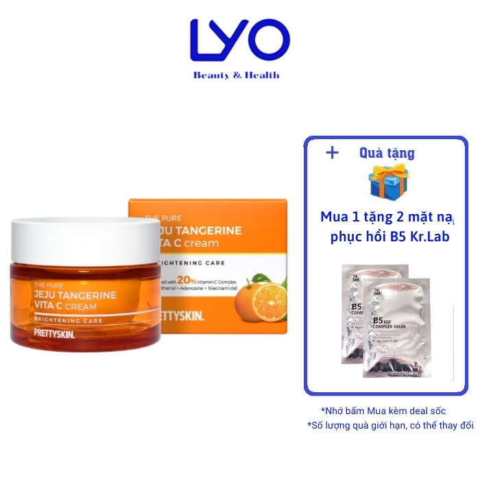 Prettyskin The Pure Jeju Tangerine Vita C Cream for Bright, Smooth ...