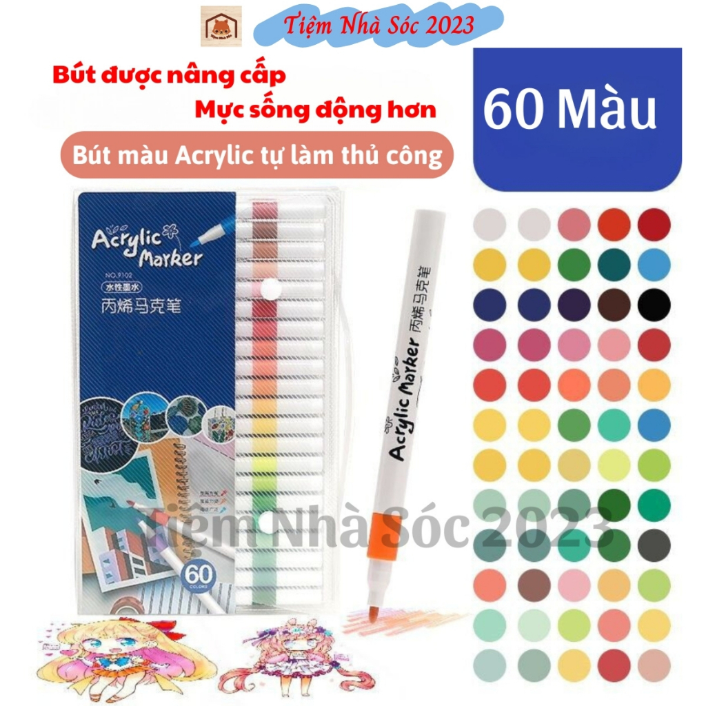 60-color Acrylic Marker pens draw on any material that can draw many ...