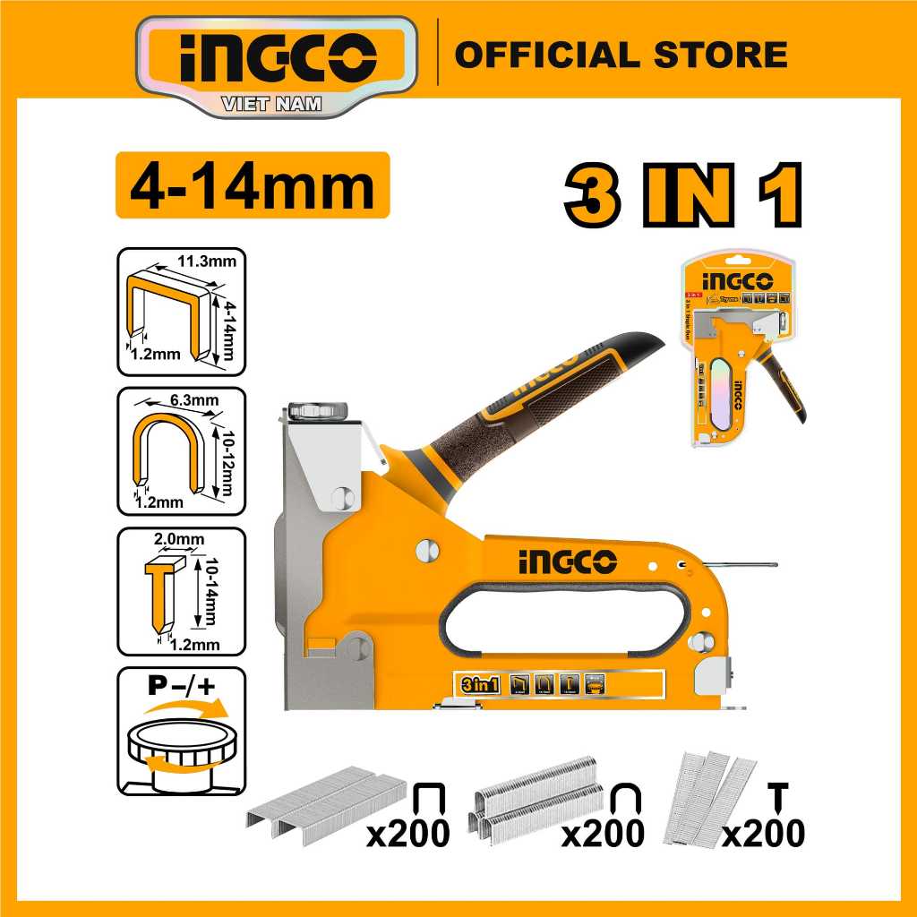 Ingco HSG1405 3-In-1 Stapler Pliers Share The U-St0210 Pin | Shopee ...