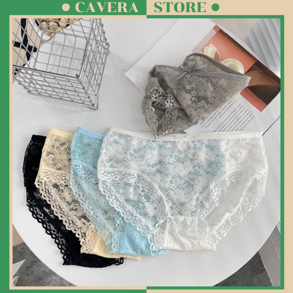 Super Sexy Flower Lace Underwear With Cute Bow, 2-Layer Cool Female ...