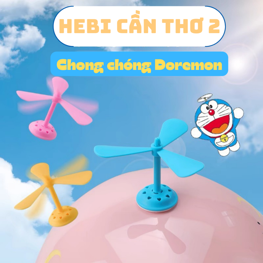 Doremon Helmet Mounted Pinwheel 3-Armed Version with Large Base + Free ...