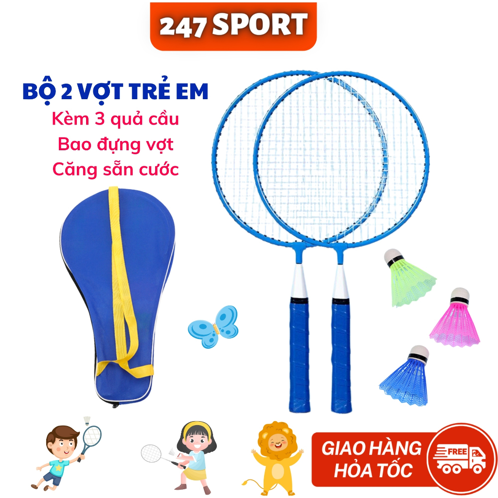 Children's badminton racket set (2 pieces) of height-increasing ...
