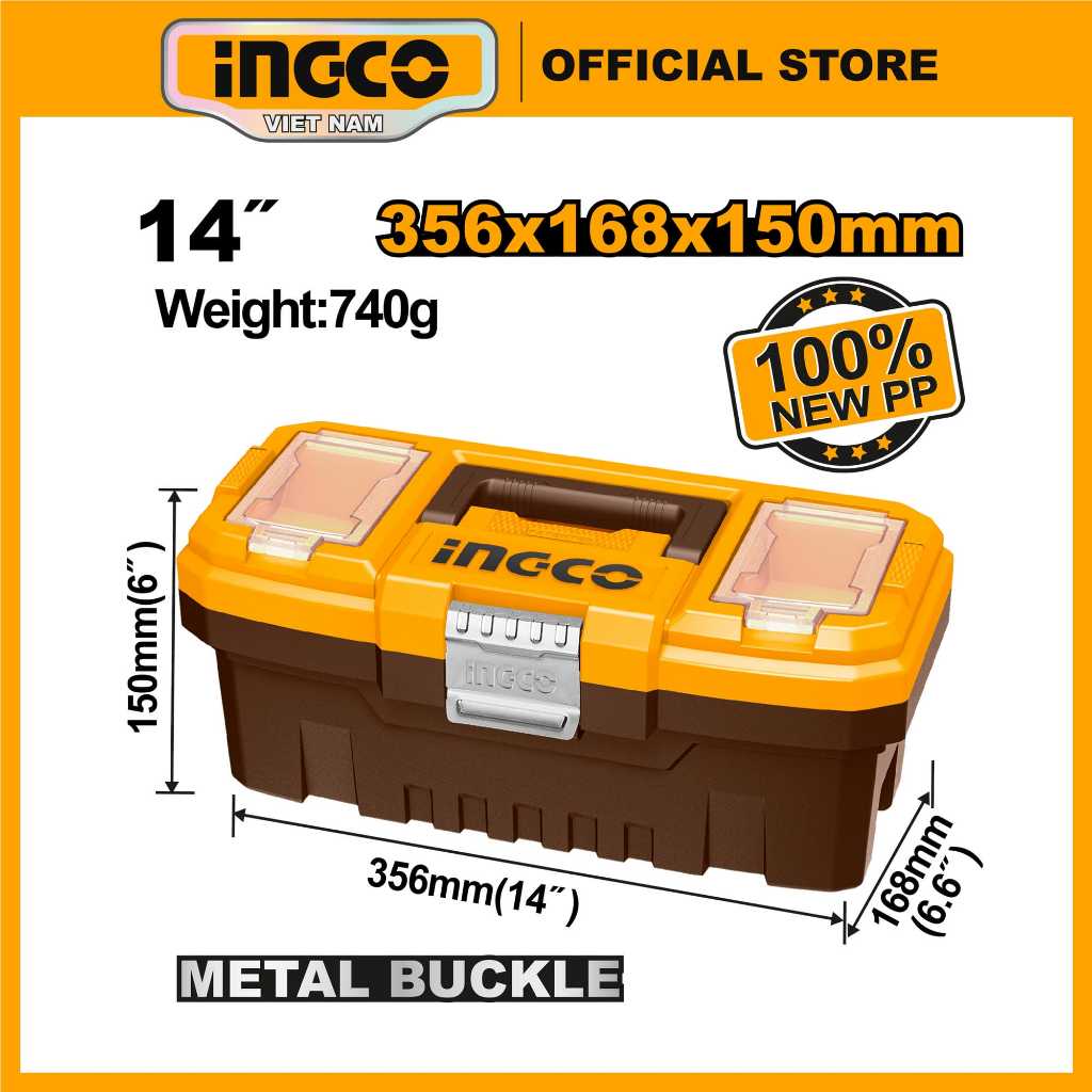 Multi-purpose tool box, 14-inch tool box with sturdy metal lock INGCO ...