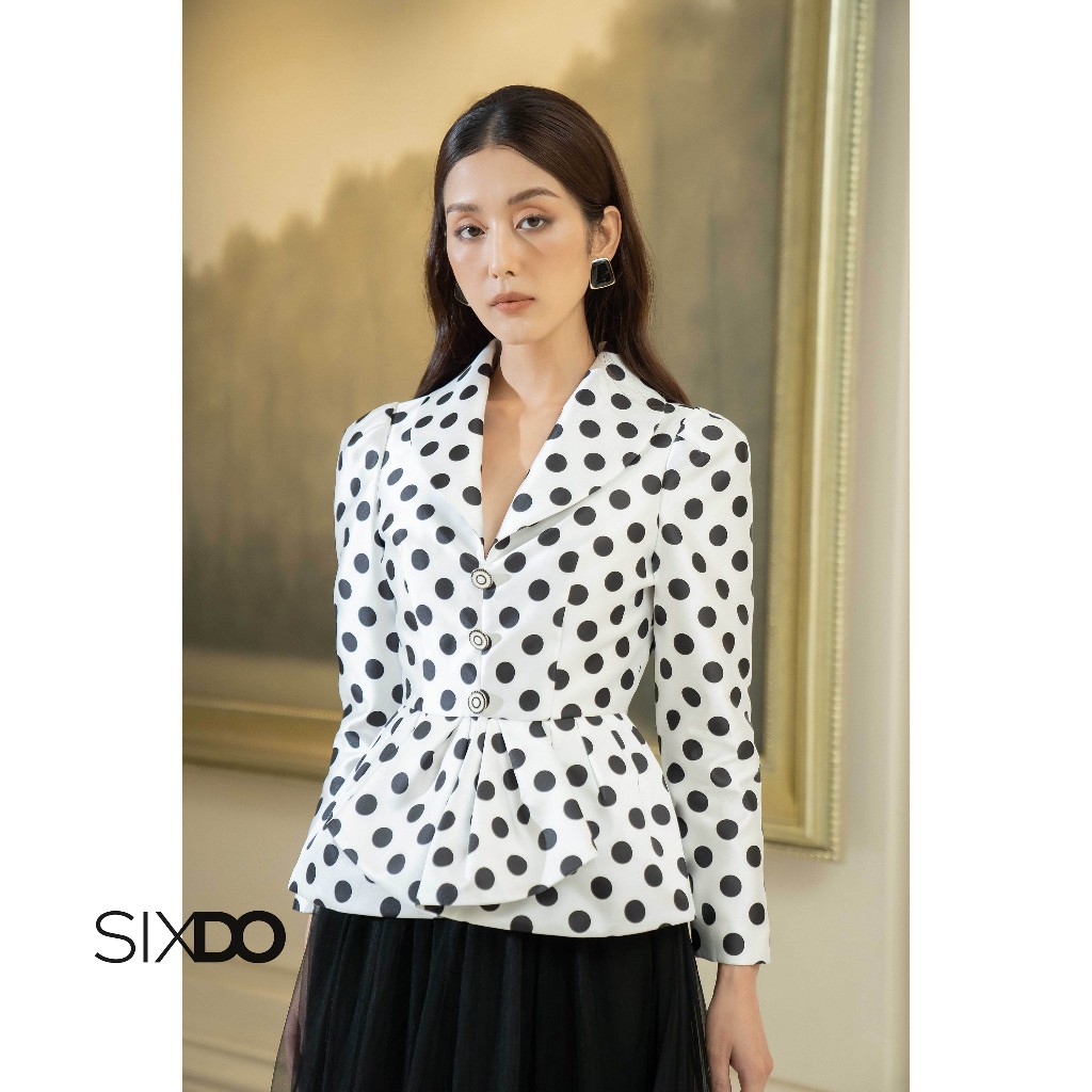 Sixdo White Polka Dot Taffeta Vest (White Polka Dot Taffeta Vest ...