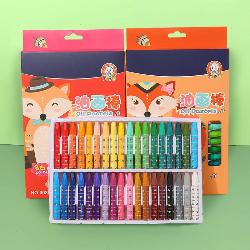 Cute Fox Pastel Oil Crayon Box With Dark, Bright Colors, Safe For ...