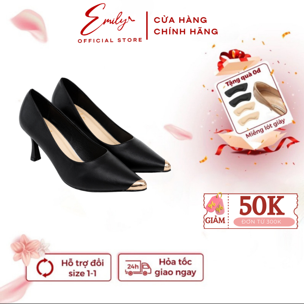 Emily High Heels Office Shoes 7 Inch Stiletto Heels Pointed Toe Metal ...