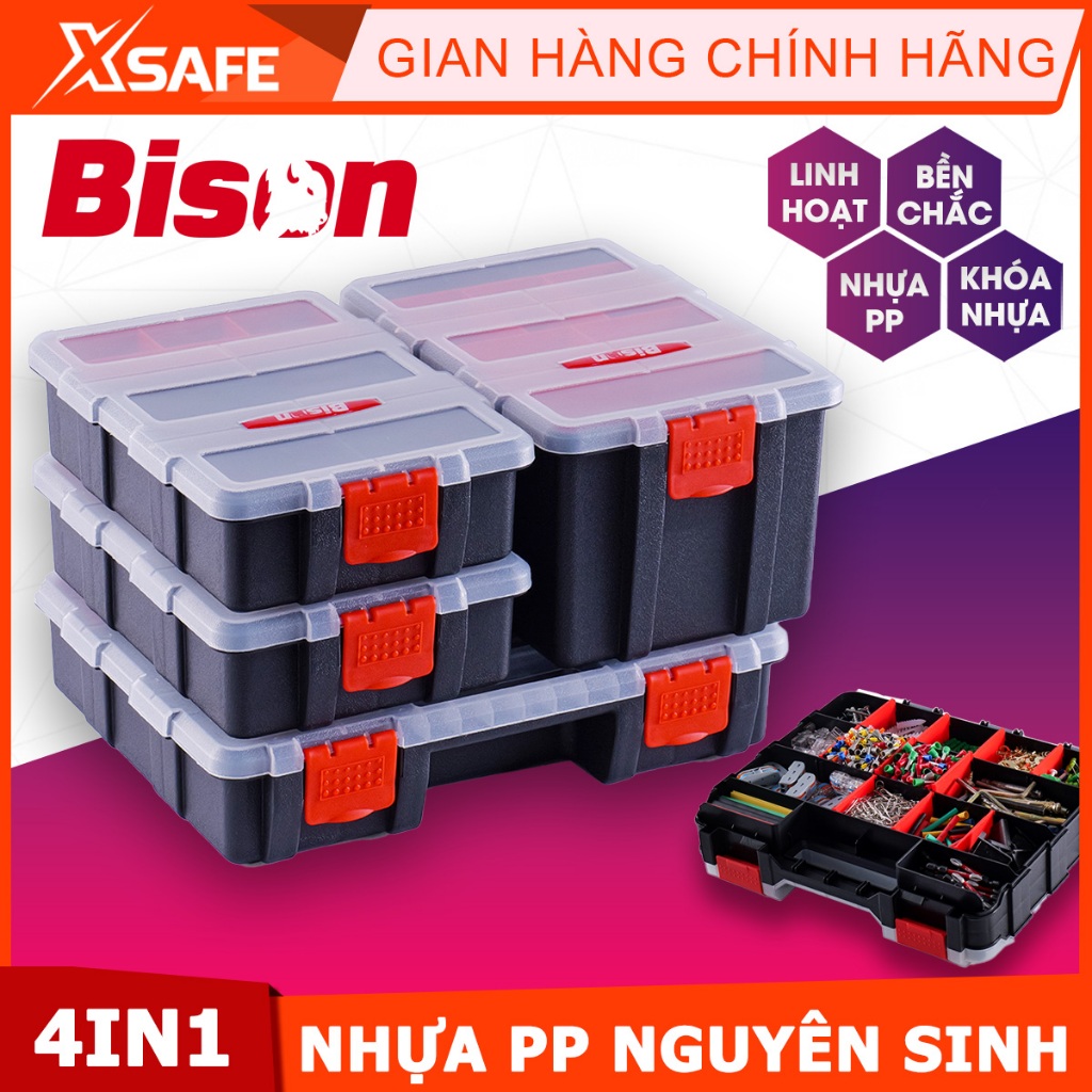 Bison 4-in-1 parts box set with many convenient compartments, used to ...