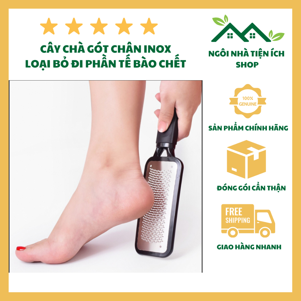 Stainless Steel Heel Scrubber with Plastic Handle Exfoliating, Personal ...