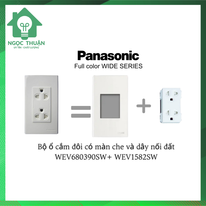 [GENUINE] Panasonic WIDE SERIES double socket set with 3-pin screen ...