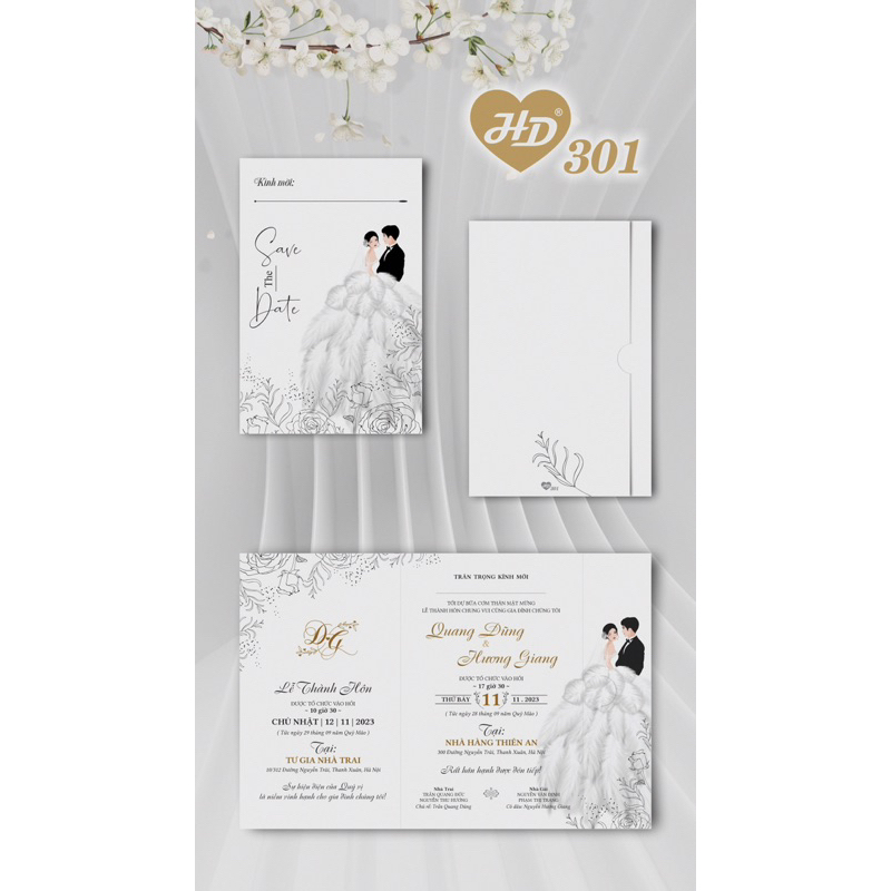 Hd 3-fold wedding invitation card including printing | Shopee Malaysia