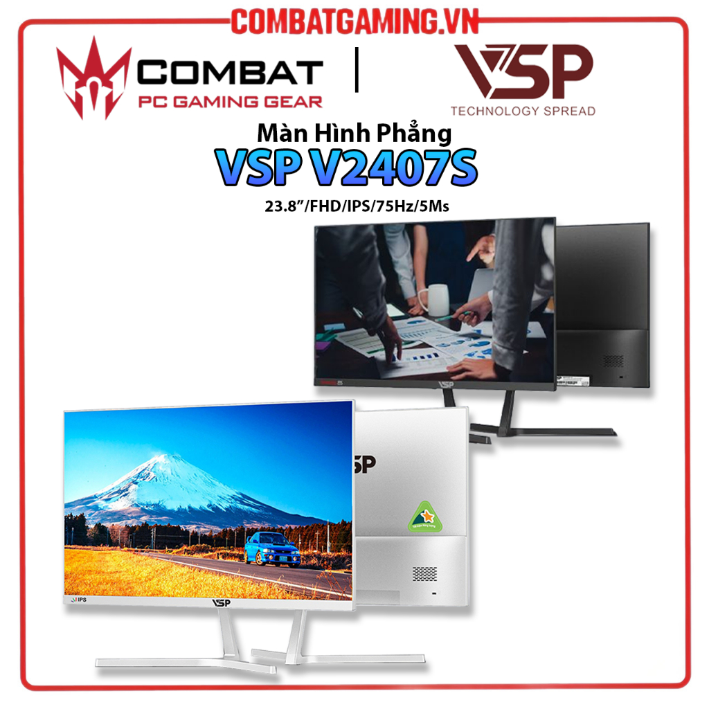 Vsp V2407S Screen Full Border 23.8"FHD /IPS /75Hz / 5ms Genuine Product | Shopee Malaysia