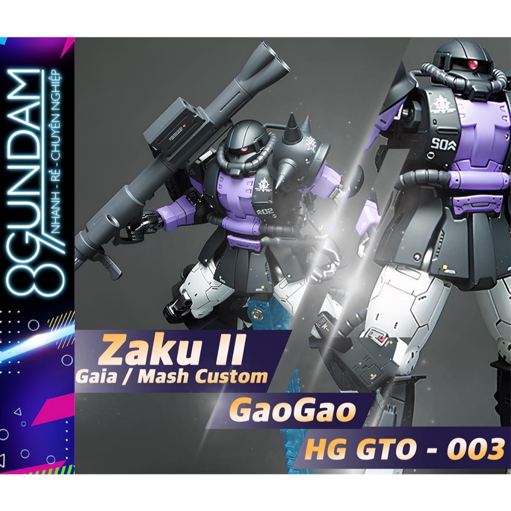 Assembly Model HG GTO 003 MS-06R-1A Zaku II Fighter High Mobility Type (Gaia / Mash Custom ...