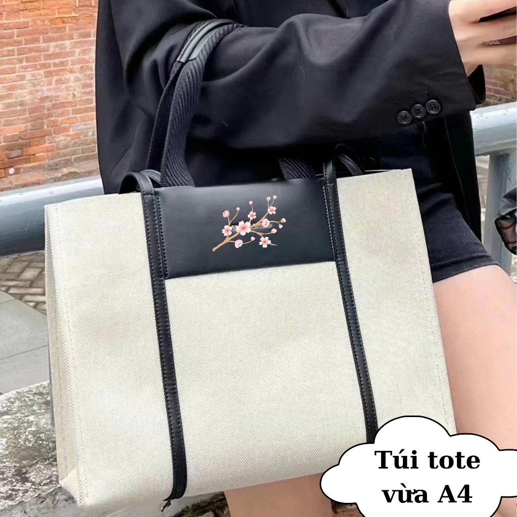 Shoulder tote bag with handle made of canvas or pu leather, large to medium A4 bag. real photo ...