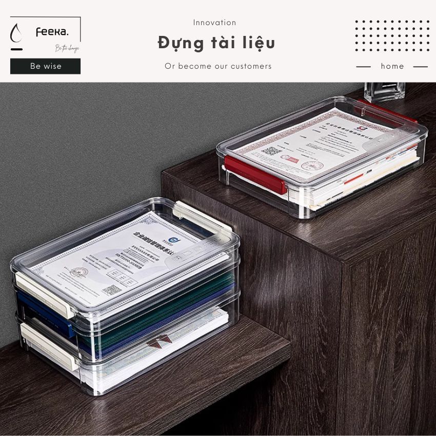 Transparent Plastic Box For Papers And Documents a4 With Moisture-Proof ...