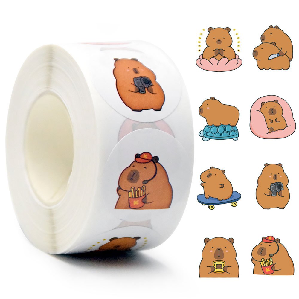 - Separate 100 adorable Capybara stickers (no roll delivery) | Shopee ...