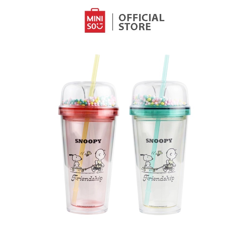 2-layer plastic drinking cup Imported by MINISO Snoopy friendship ...