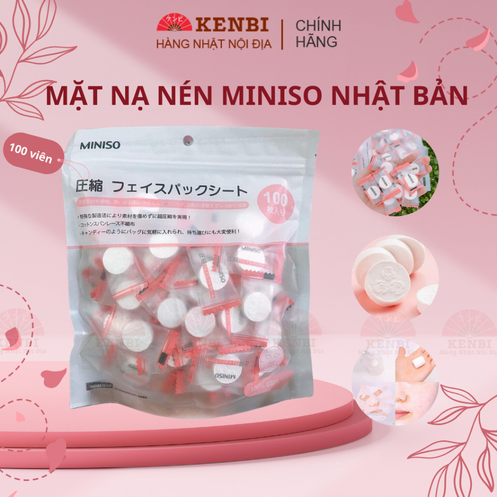Japanese Miniso Compressed Mask, bag of 100 tablets from natural bamboo ...
