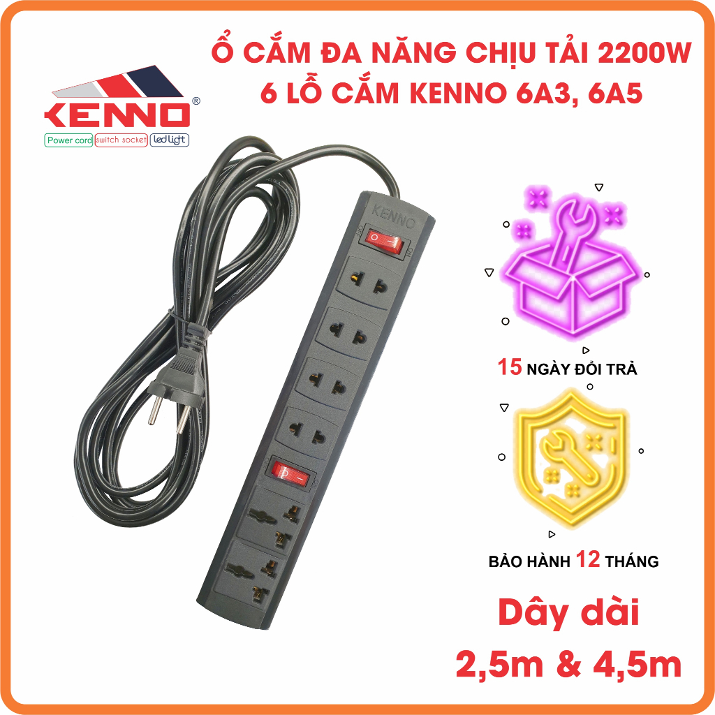 6-hole ceramic core socket with 4 flat rounds and 2 multi-purpose power ...