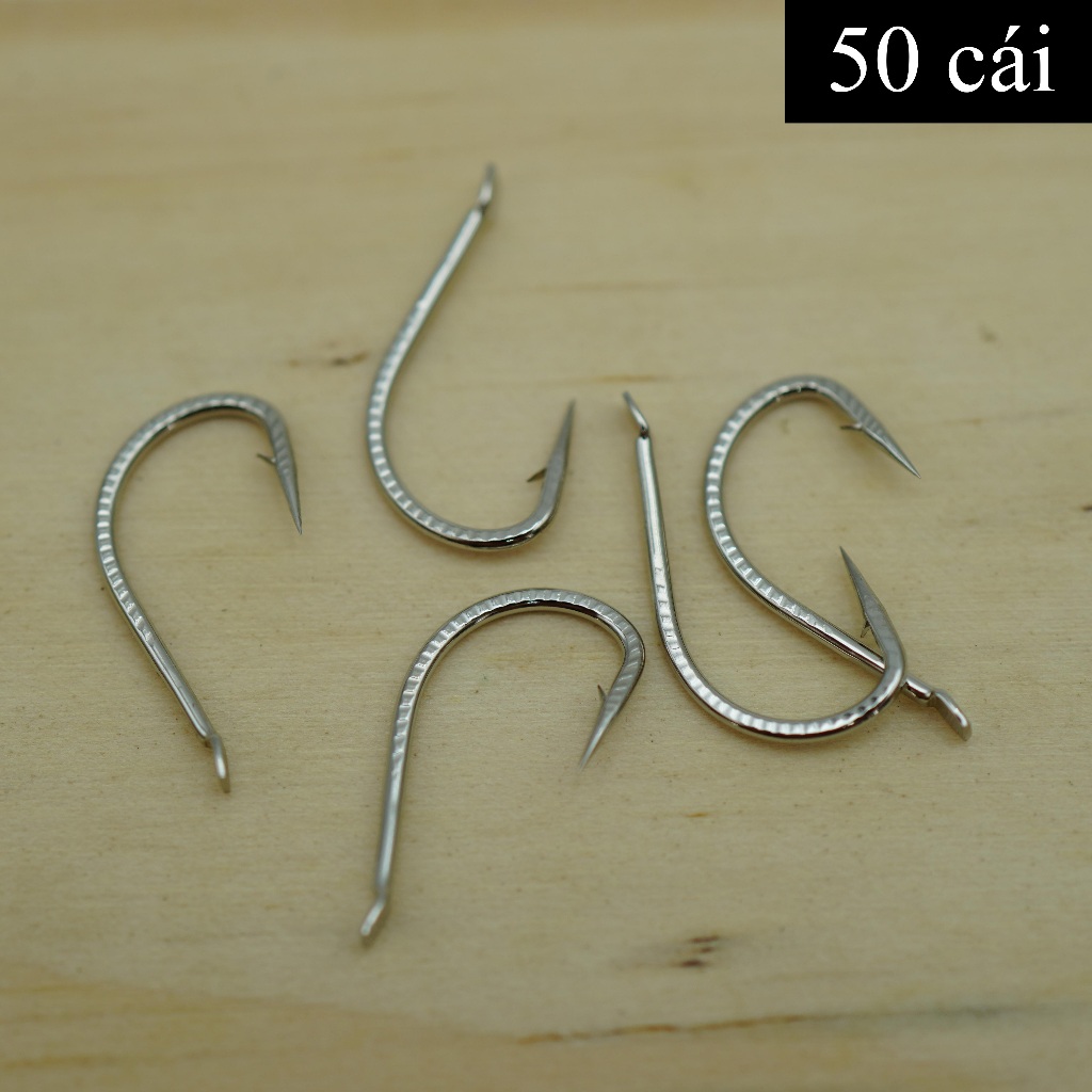 Bundle of 50 Fish Hooks with Silver Ribbed Barbs ( izu ) | Shopee Malaysia