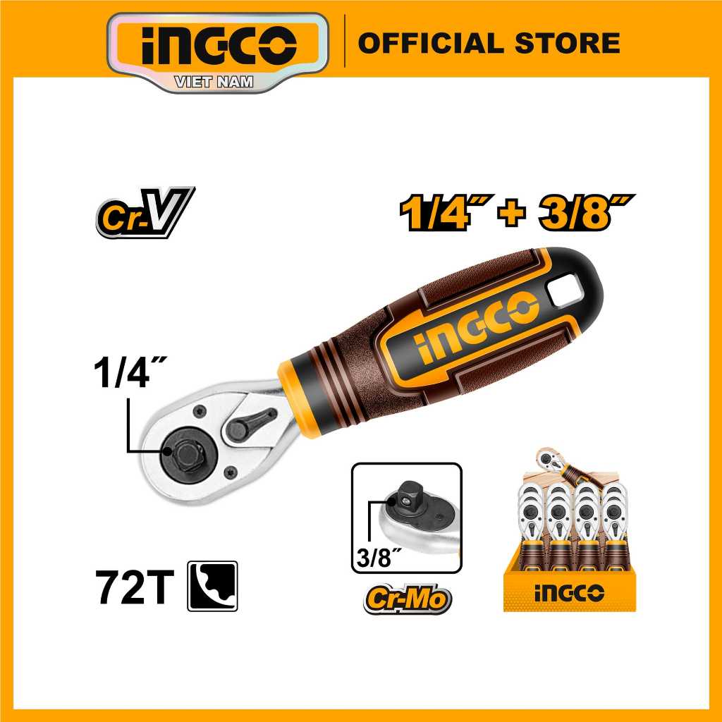 Ingco HRTH 2-way tightening lever081438 1/4 inch and 3/8 inch 72 teeth ...