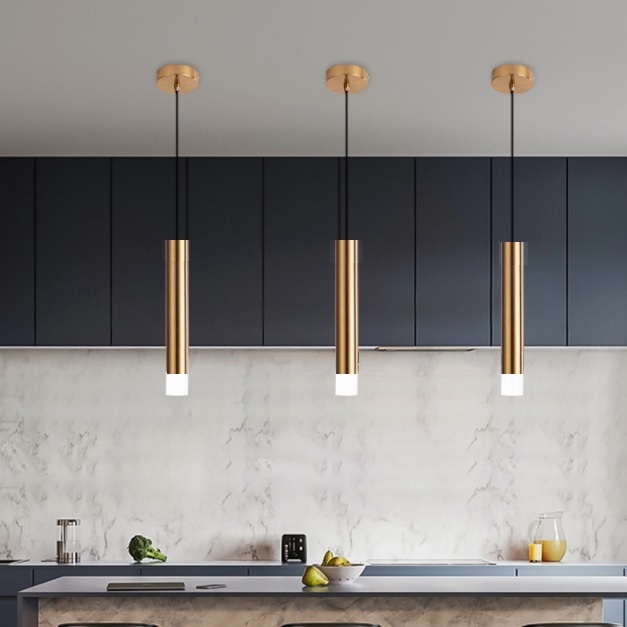 Decorative LED tube pendant light for bedside table D6xH37cm, MODERN ...