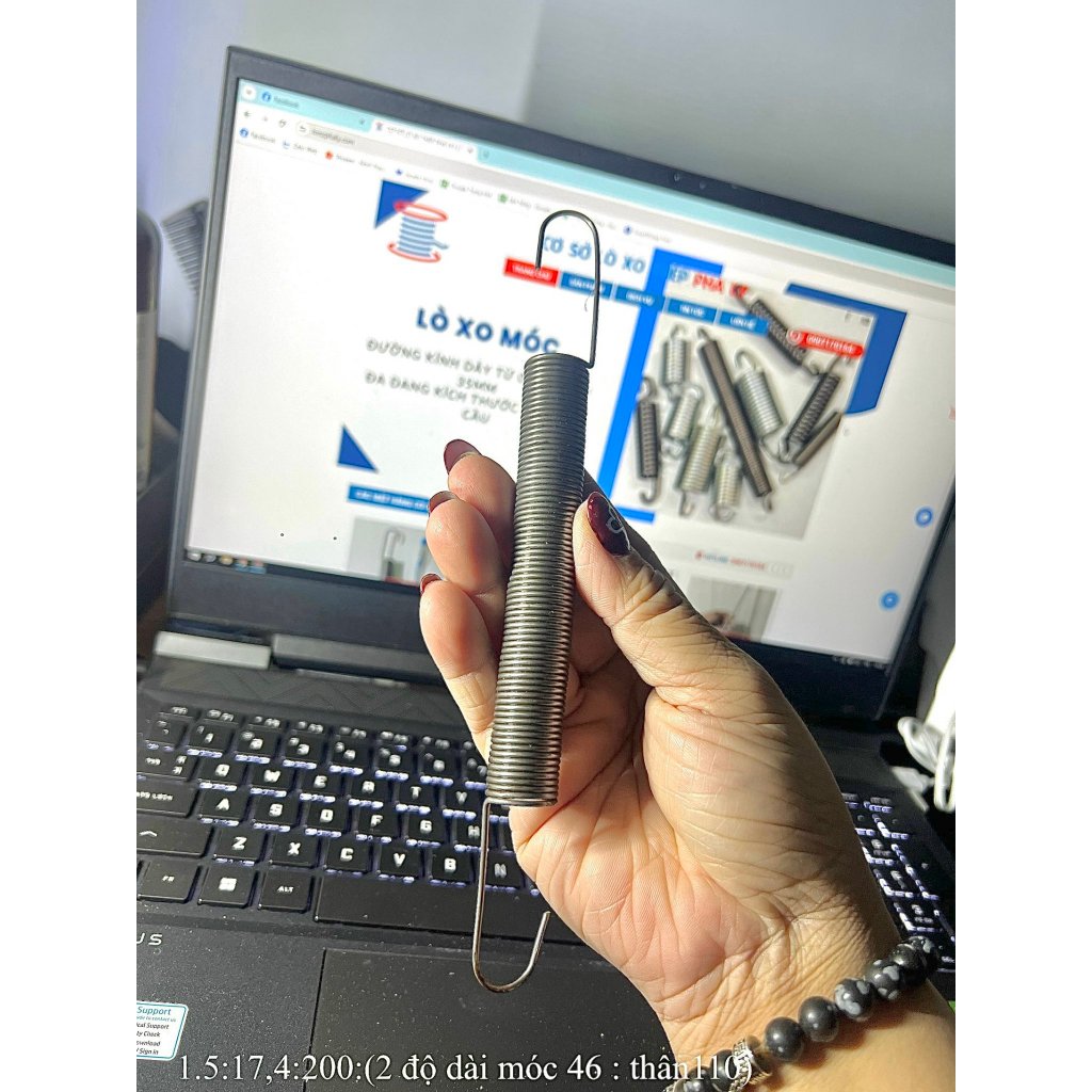 XO Hook spring, wire tension spring with 2 hook ends, 1.5mm thread ...