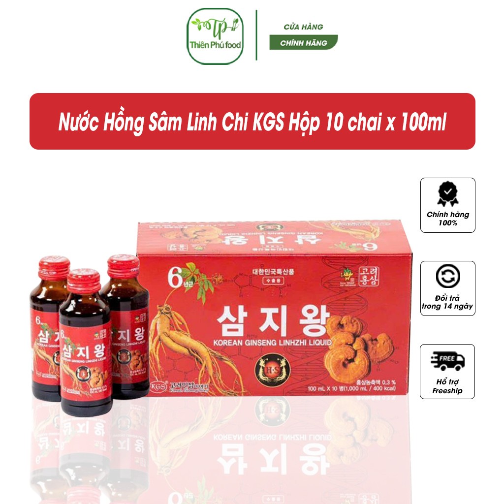 [ Genuine ] KGS Korean Red Ginseng Ganoderma Water Box of 10 bottles x ...