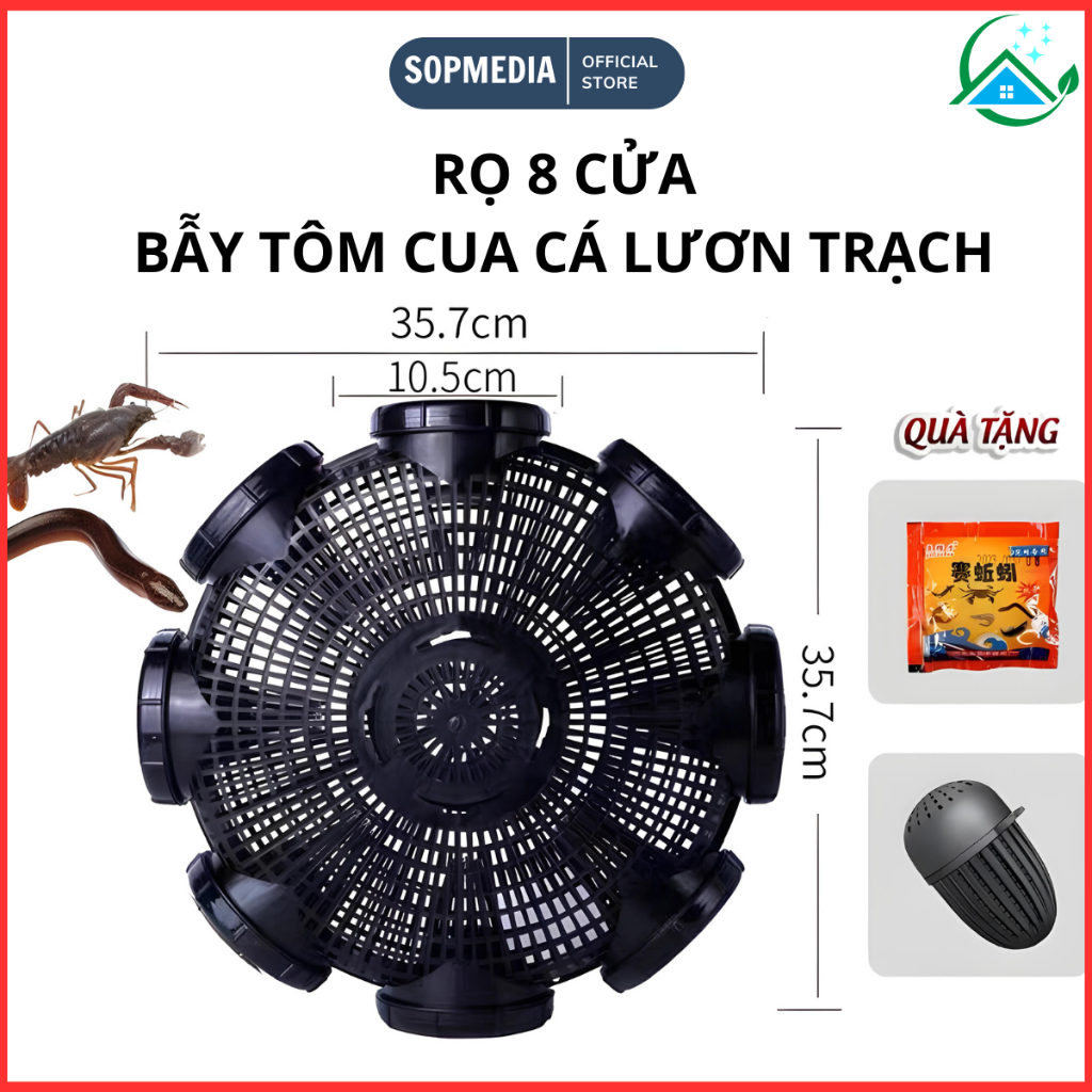 Eel, shrimp, fish, trach trap with 8 doors and SOPMEDIA bait, high ...