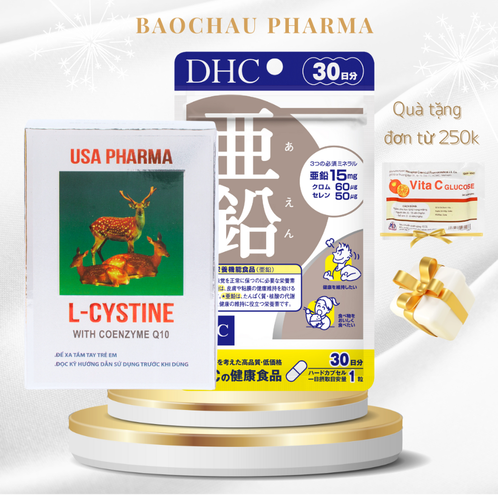 Combo For Reducing Acne, Hair Growth L-cystine 500mg And Zinc DHC Japan ...