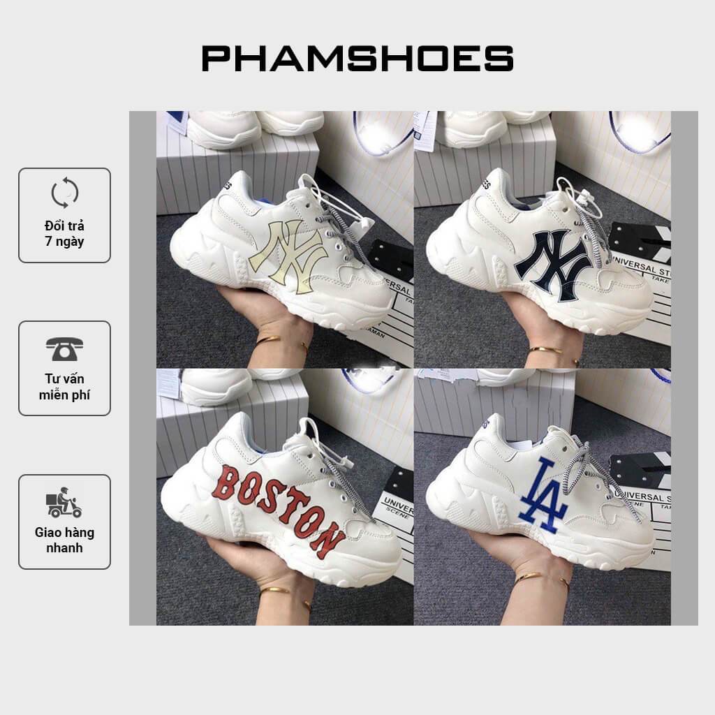 Sneakers MLB 4cm Wedge Sole for Men and Women with NY letters, Boston ...