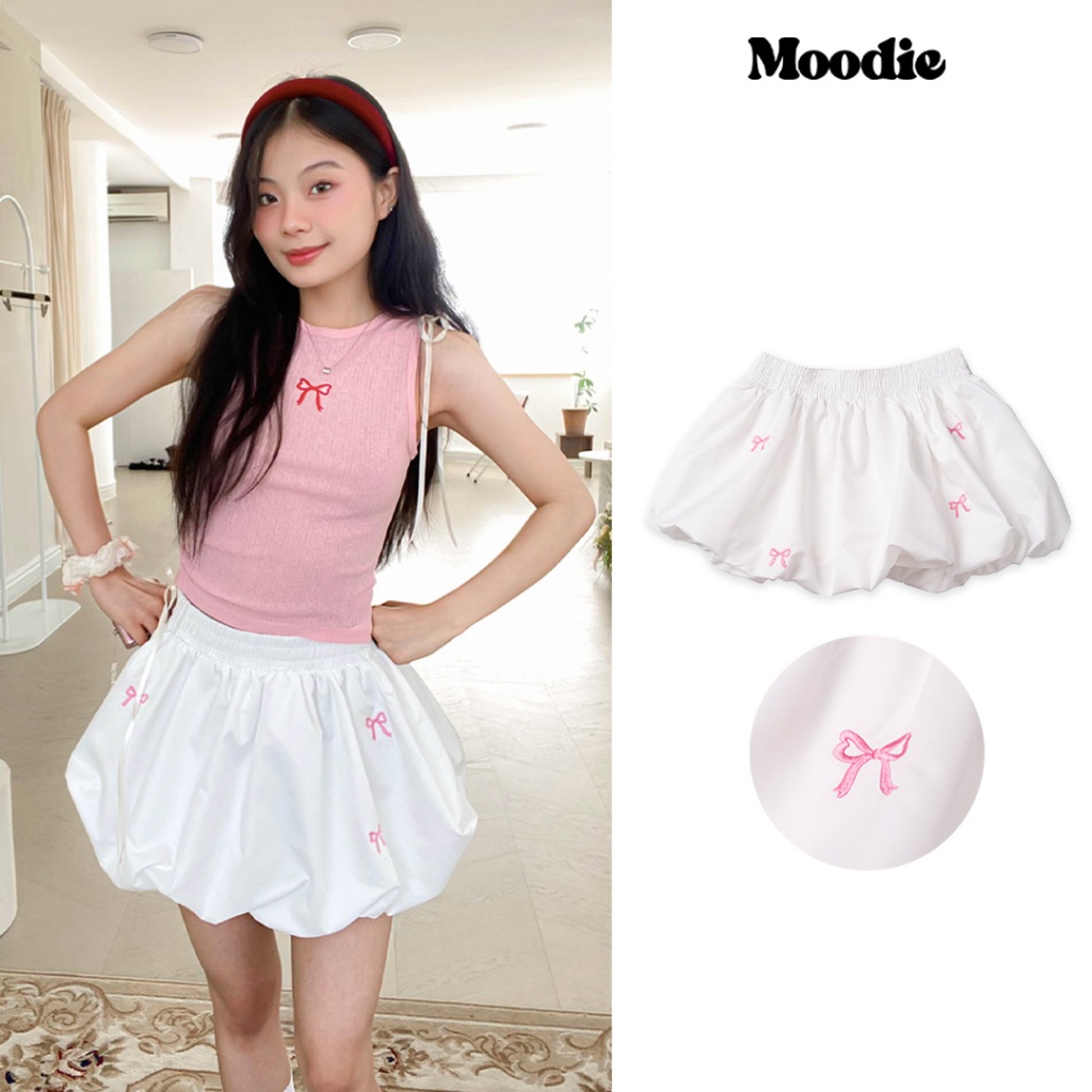 Moodie - Mini Pumkin Skirt | Babydoll Pink Embroidered Pumpkin Skirt ...