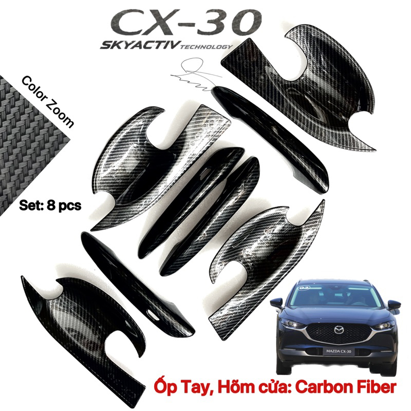 Door Cup Cover Mazda CX30 CX 30 2020 2021 2022 2023 2024 High-Grade Carbon | Shopee Malaysia