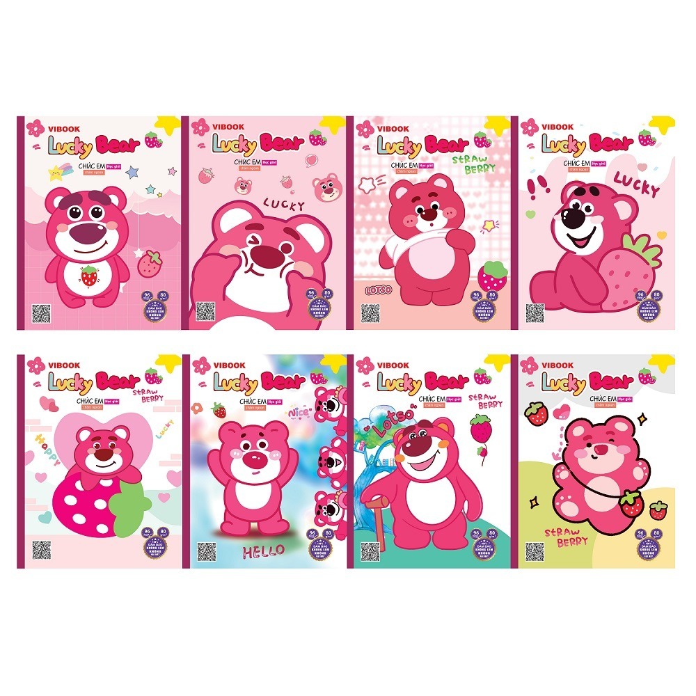 ViBook Lucky Bear Notebook 96 Pages 4 Cells T104-12 (Random Sample ...