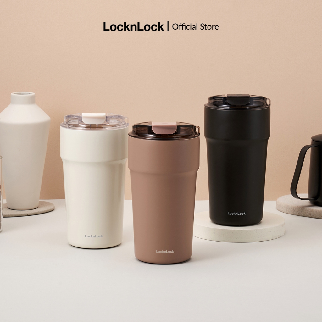Locknlock Metro Cafe Tumbler 650ml and 500ml ceramic-coated 304 stainless steel with carrying ...