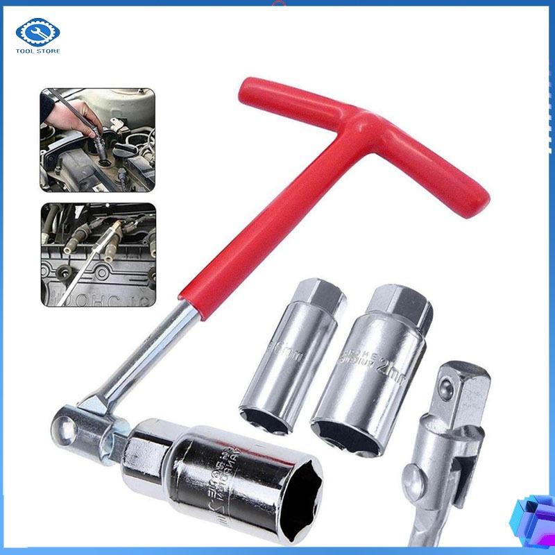 Multi-purpose T-handle spark plug and spark plug removal tool with 16mm ...