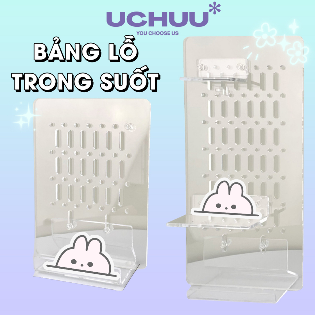 Uchuu Transparent Hole Board Pegboard Acrylic Desk Shelf, Mini Mica ...