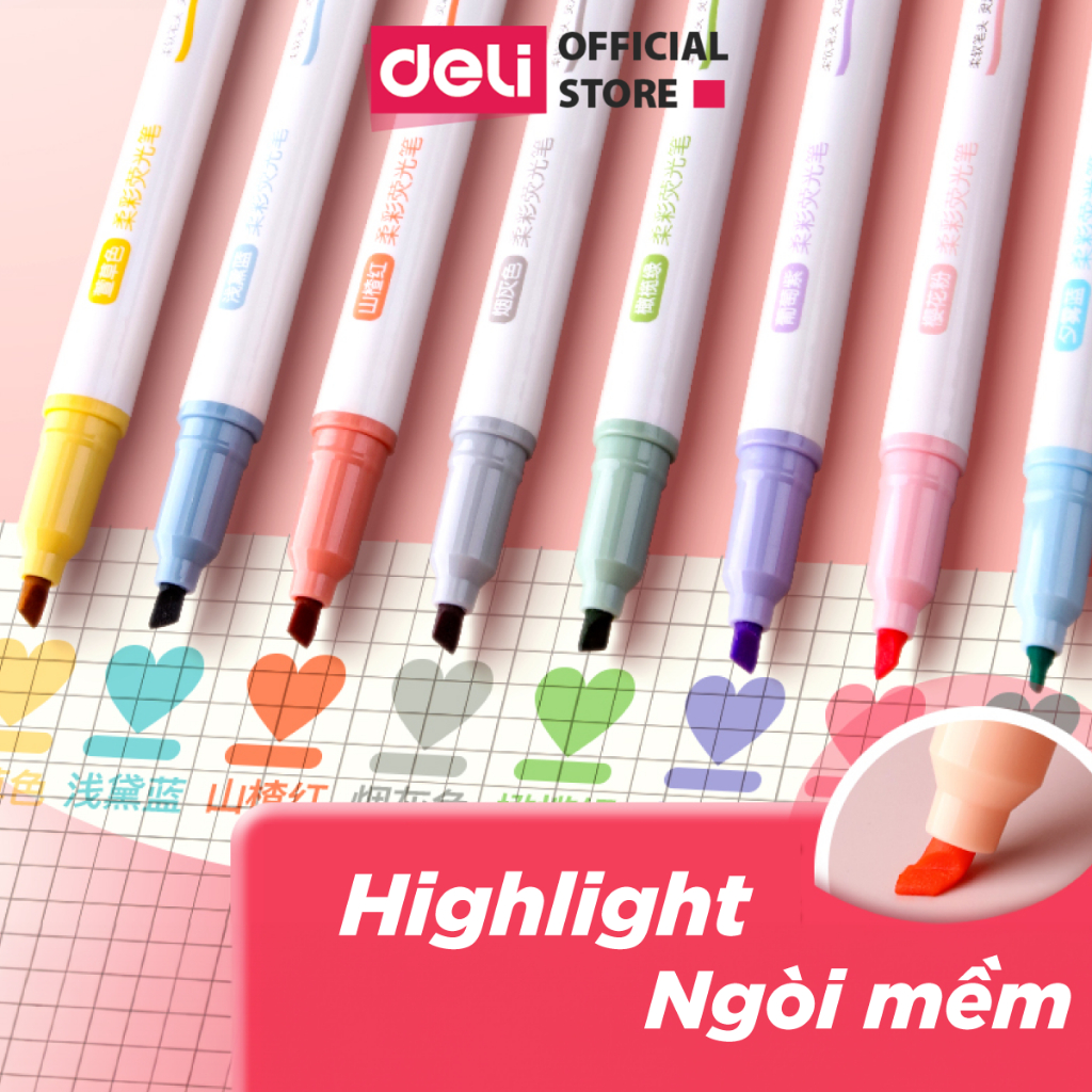 Set of 6 Cute 6-Color Line Memory Highlighter Pens Luminous Markers ...