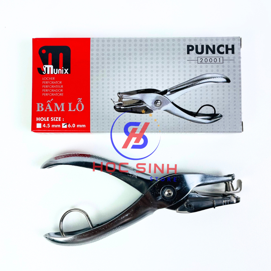 Munix 20001 6mm Hole Punch, High Quality Metal Body, Anti-Rust, Made in ...