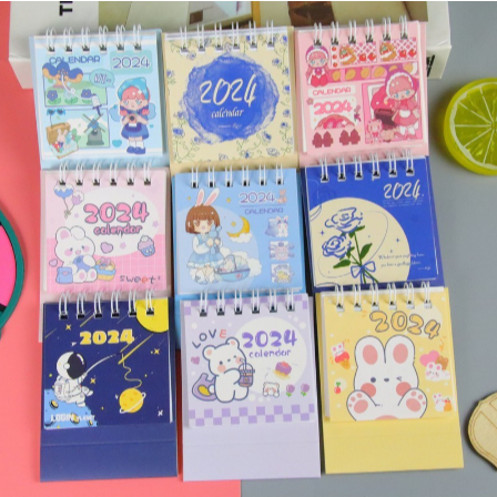 Super Cute 2024 Mini Desk Calendar - Triangle Base Mini Desk Calendar ...