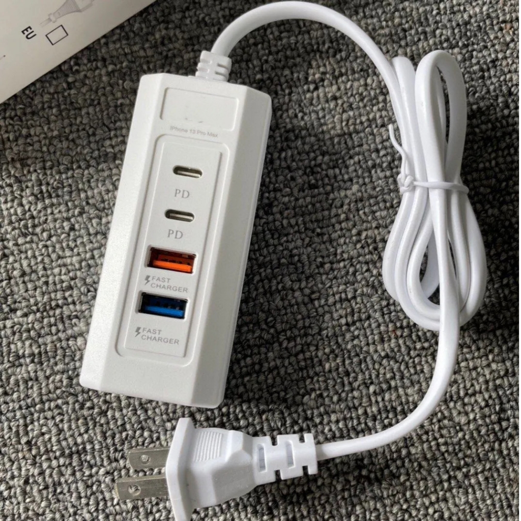 4-port USB Type C Fast Charging Socket, Safe and Convenient 20W Power ...