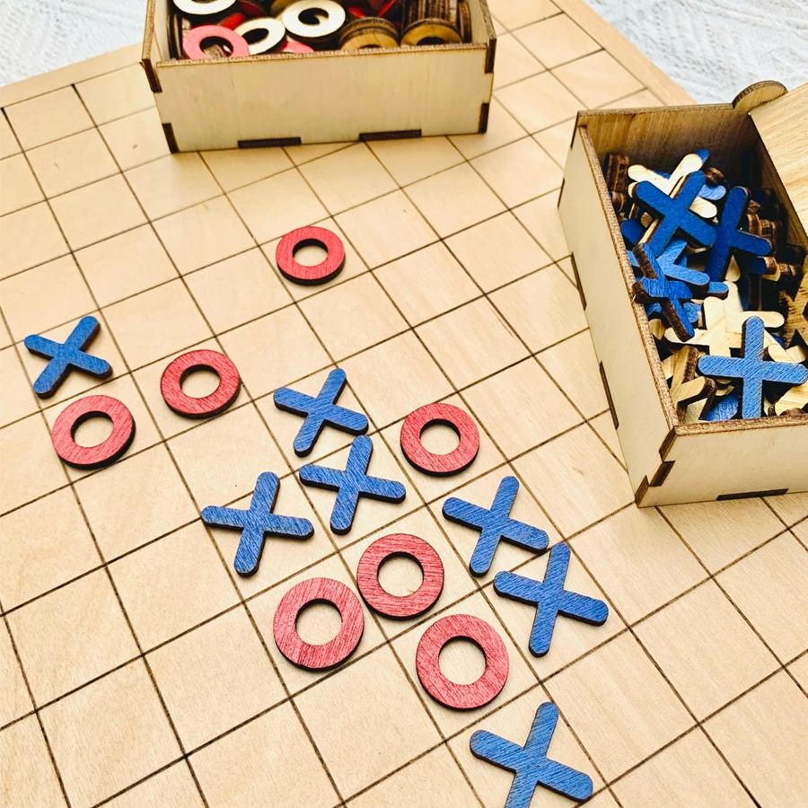 Xo Caro Flags With Wooden Chess Board - Summer Game For Children ...